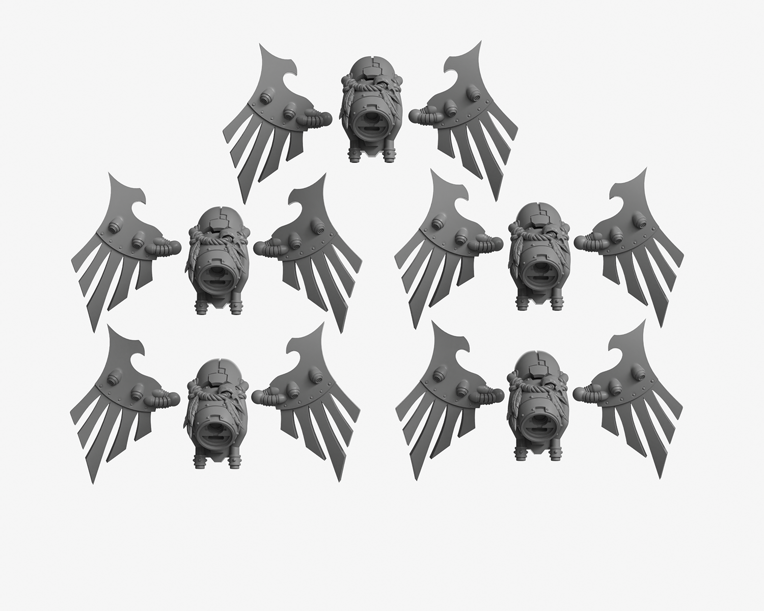 Crow Guard Winged Jump Packs (5) | 28mm Resin Space Knight Bits