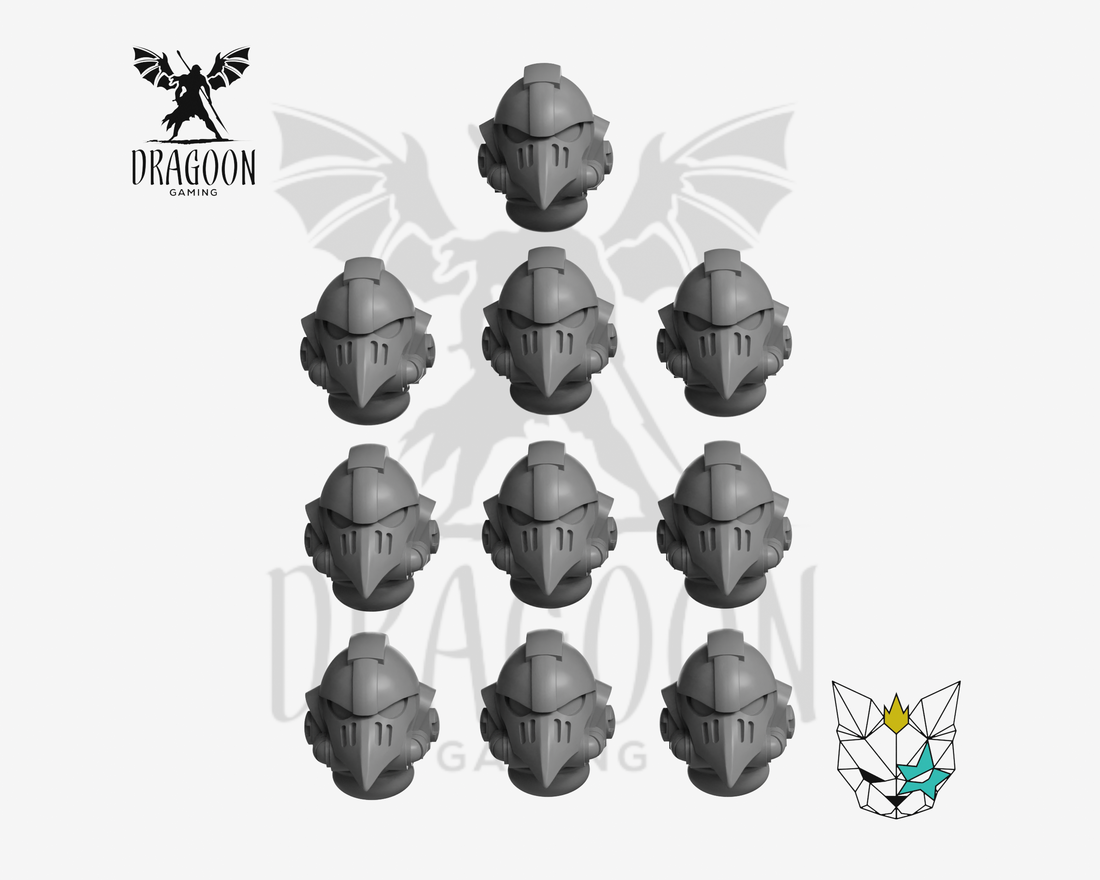 Crow Guard Beaky Helmets for 28mm Wargaming (Raven Guard Style)