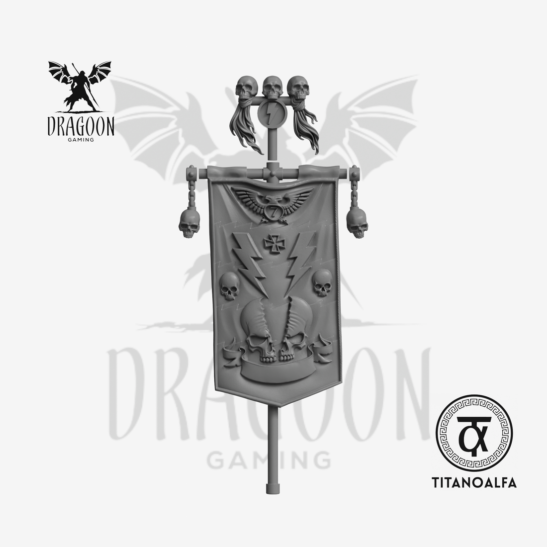 Dragoon Gaming 5th Legion Banner - 28mm Warhammer 40k White Scars ...
