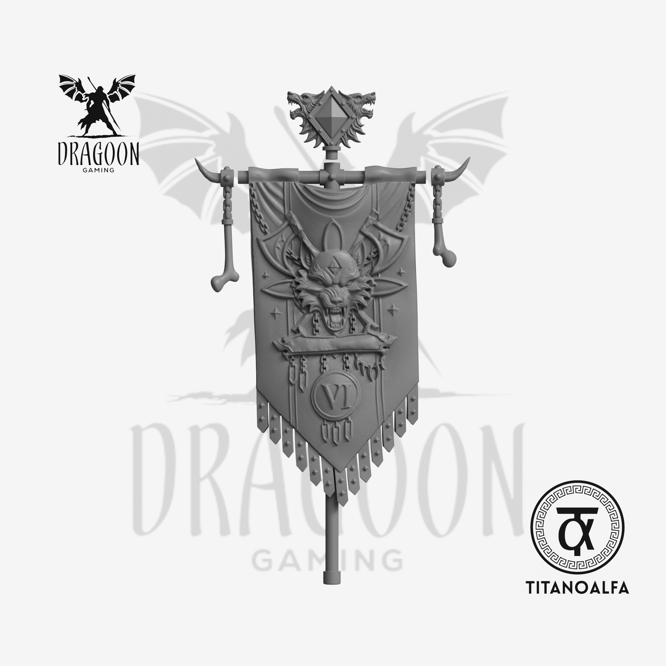 Dragoon Gaming 6th Legion Wolf Banner - 28mm Warhammer 40k Space Wolves ...