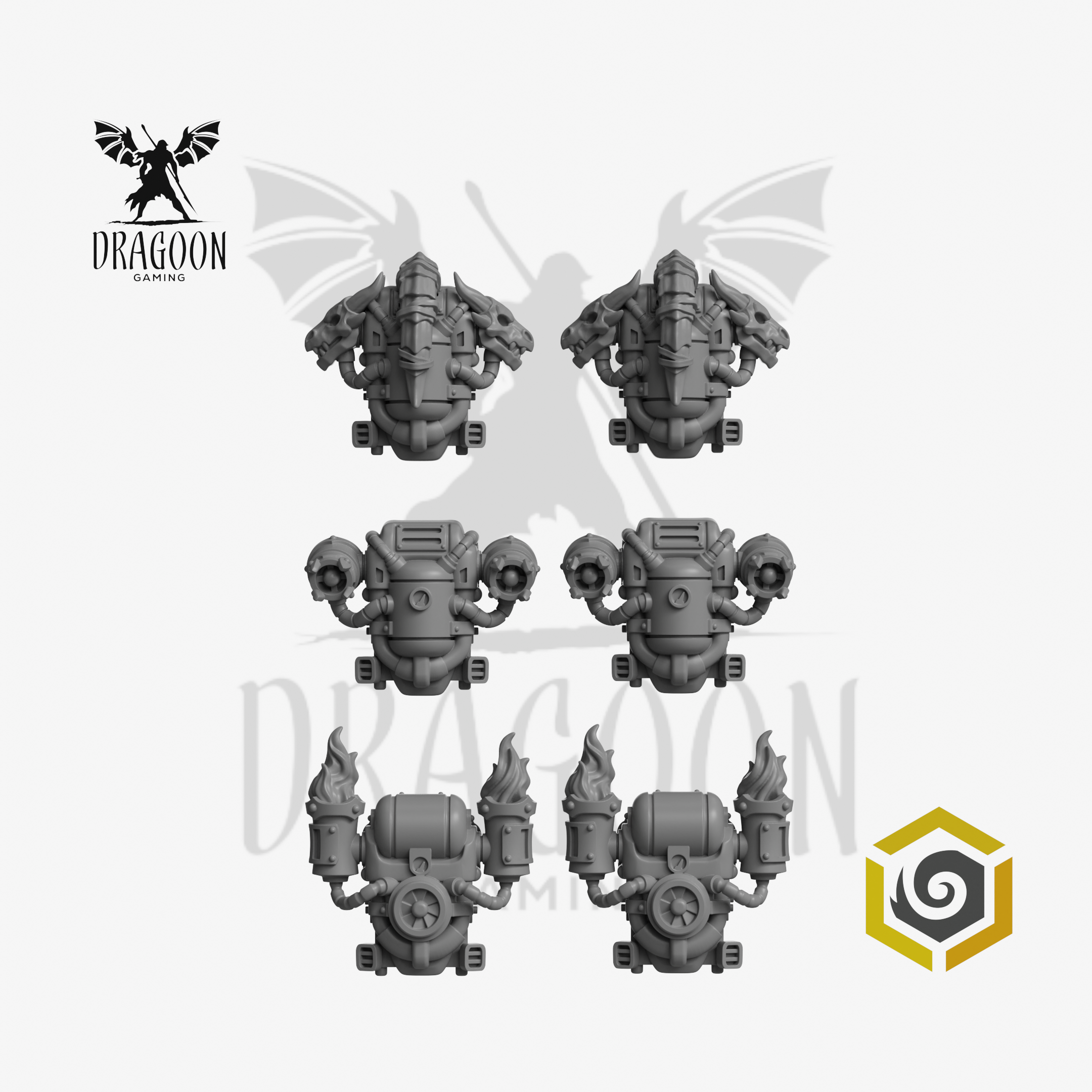 Dragoon Gaming Gravis Backpacks - Warhammer 40k Salamander Compatible Bits