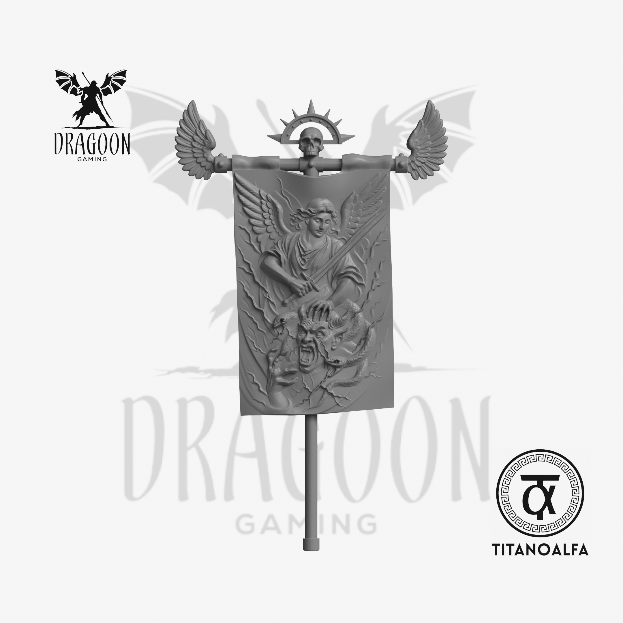 Dragoon Gaming Grim Angel Banner - 28mm Warhammer 40k Dark Angels Compatible Bit
