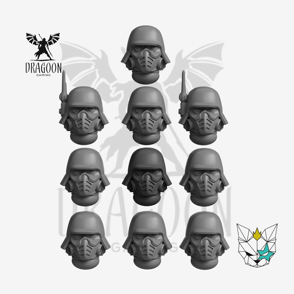 Dragoon Gaming Stahlhelm Space Knight Helmets - 28mm Warhammer 40k ...