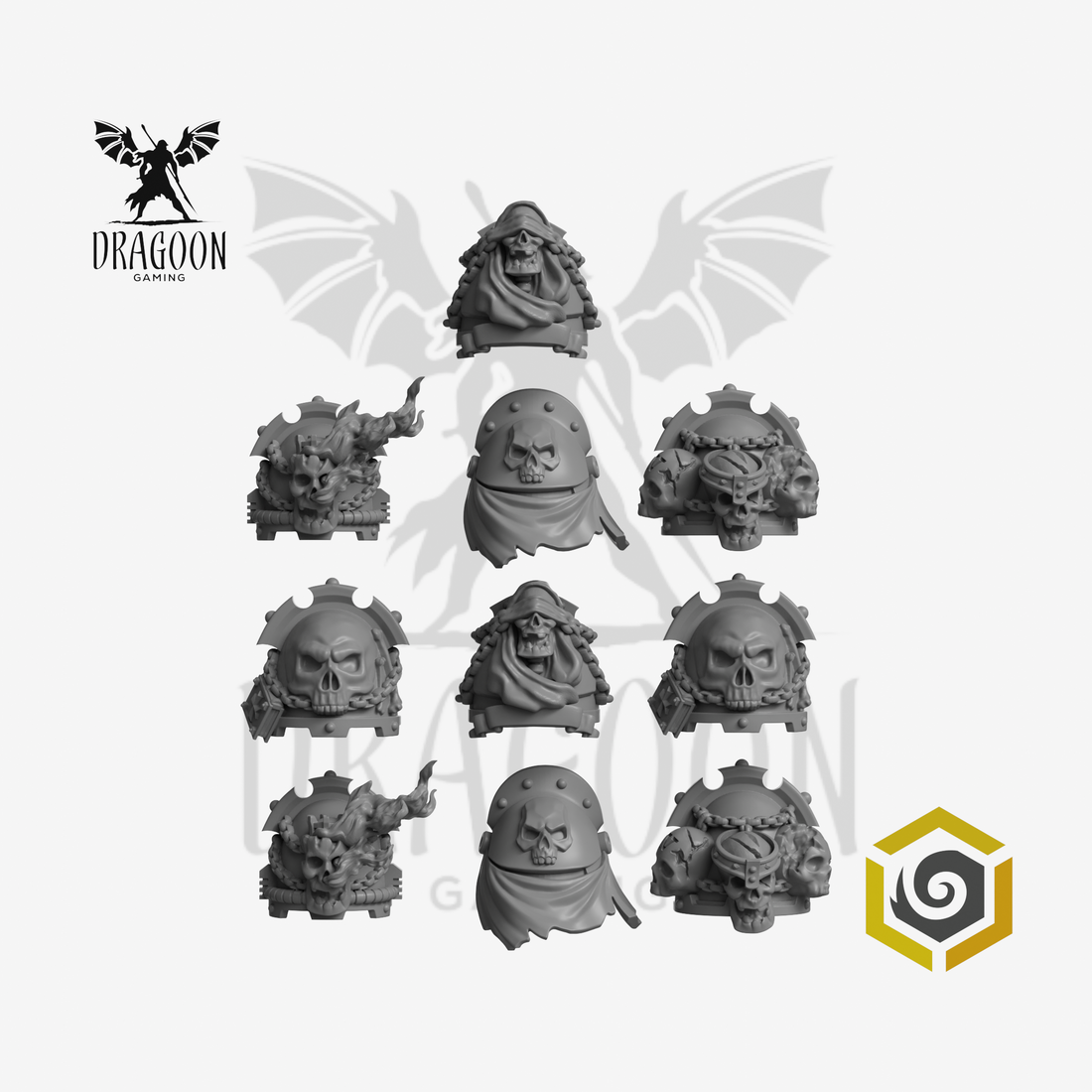 Eternal Pilgrims Chaplain Skull Pauldrons for 28mm Wargaming