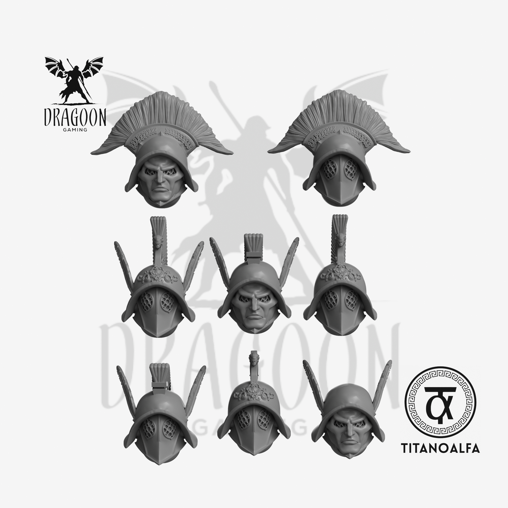 Dragoon Gaming Gladiator Helmets - 28mm Warhammer 40k World Eaters ...